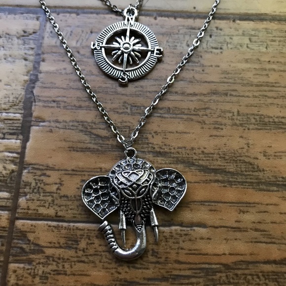 Jewelry | 525 Silver 4 Layer Boho Necklace Compass Leaf | Poshmark